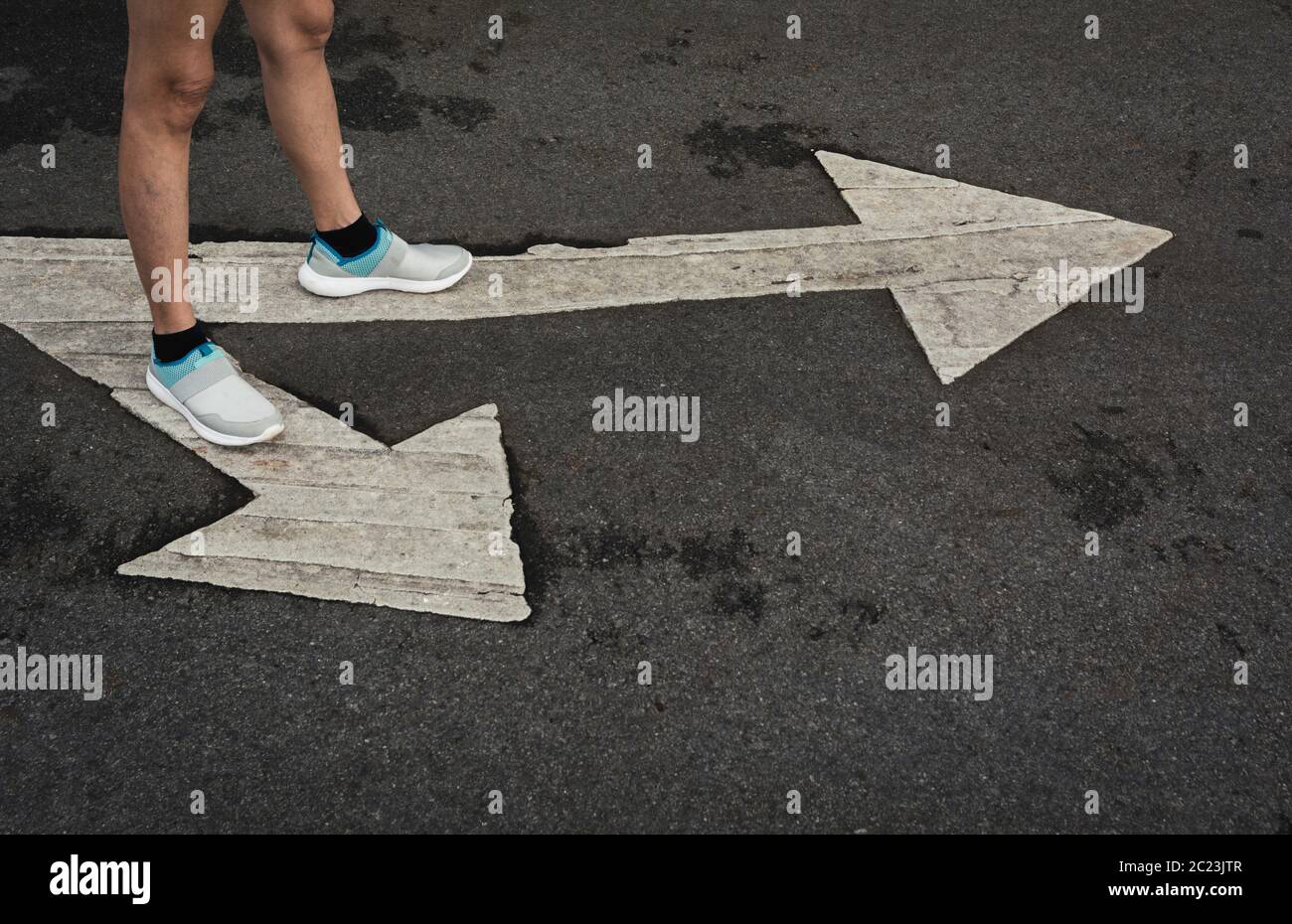 People standing at the crossroad and get to decision which way to go ...
