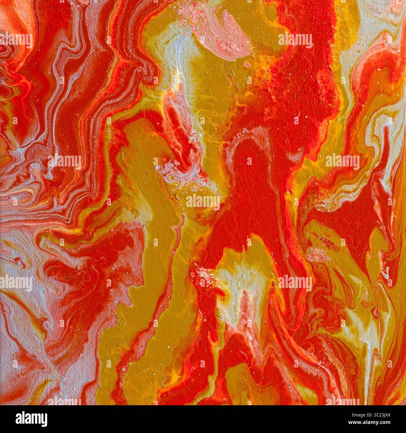 abstract picture hand-painted in fluid acrylic flow painting technique ...