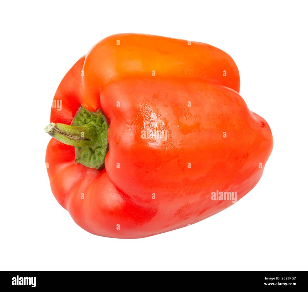 fresh red bell pepper (sweet pepper, capsicum) isolated on white ...