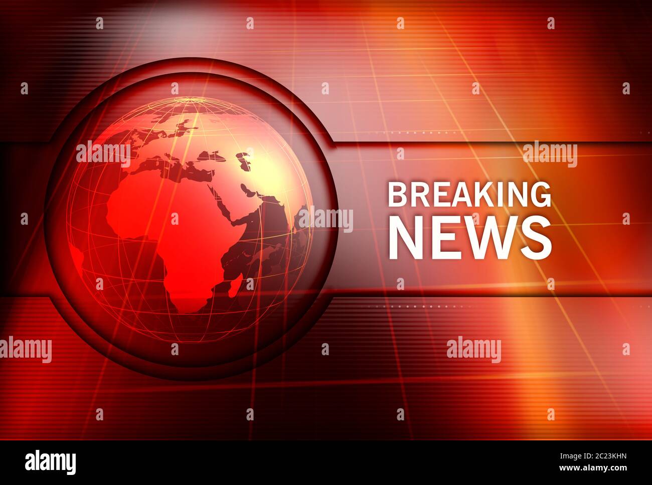 Graphical Breaking News Background with Earth Globe in Center. 3d ...
