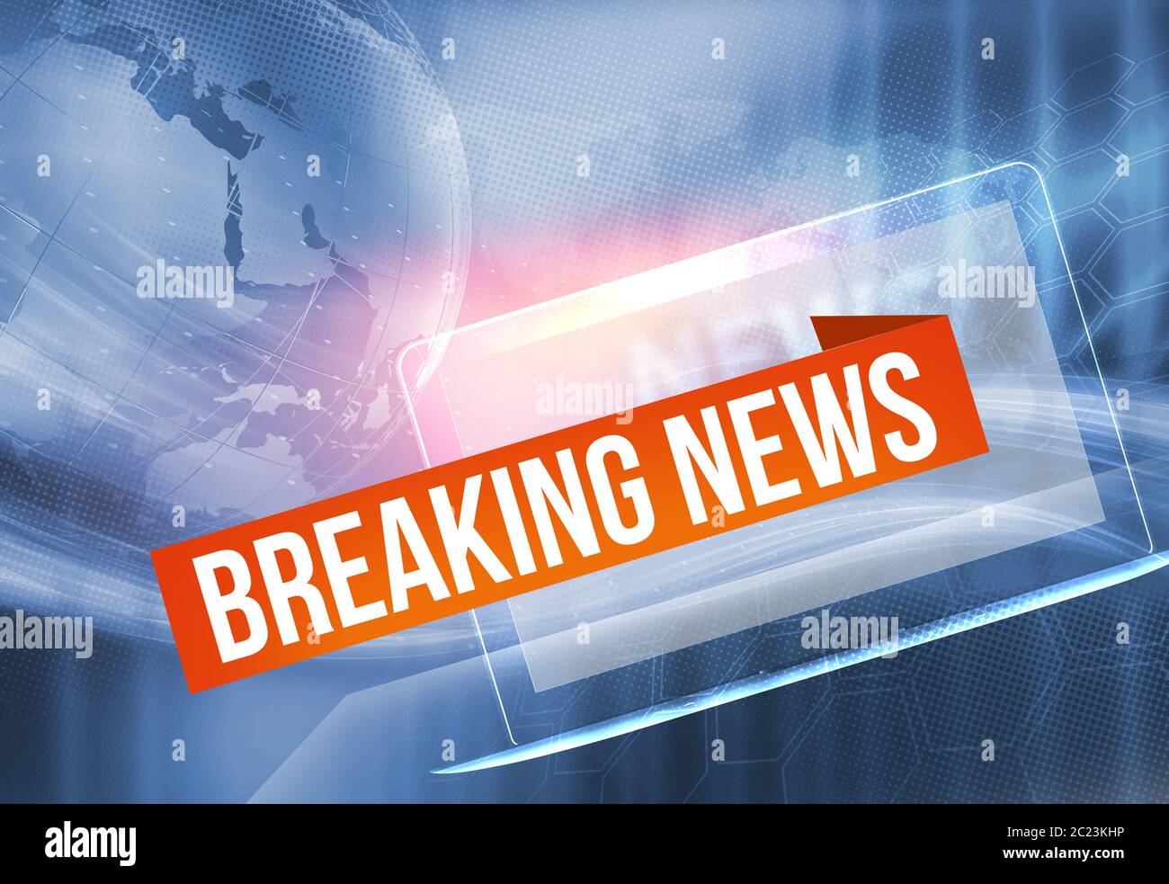 Graphical breaking news background, waving lines passing through modern ...