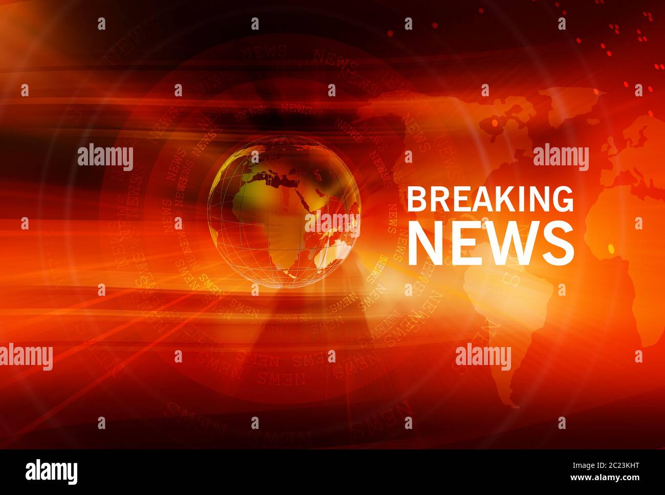 Graphical Breaking News Background with Earth Globe in Center. 3d ...