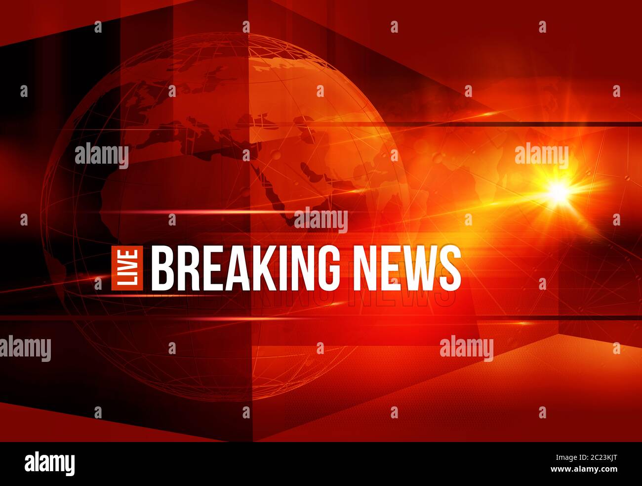 Graphical Colorful Live Breaking News Background. 3d render, 3d ...