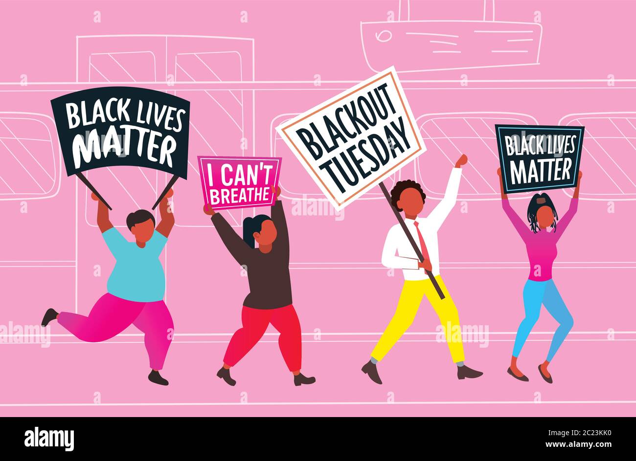 african american protesters with black lives matter banners protesting ...