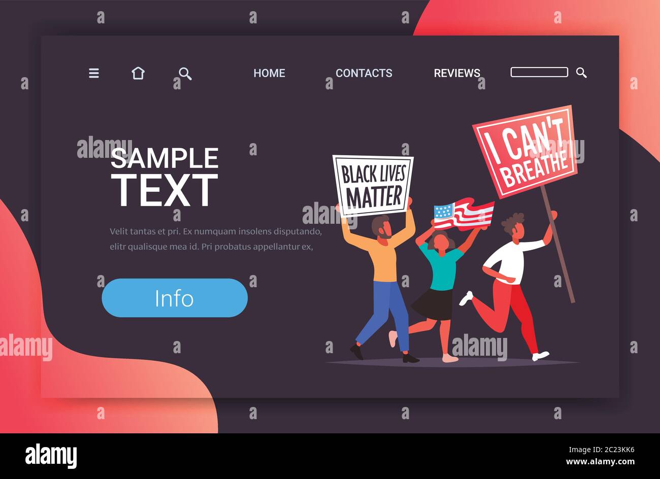 african american protesters with black lives matter banners protesting ...