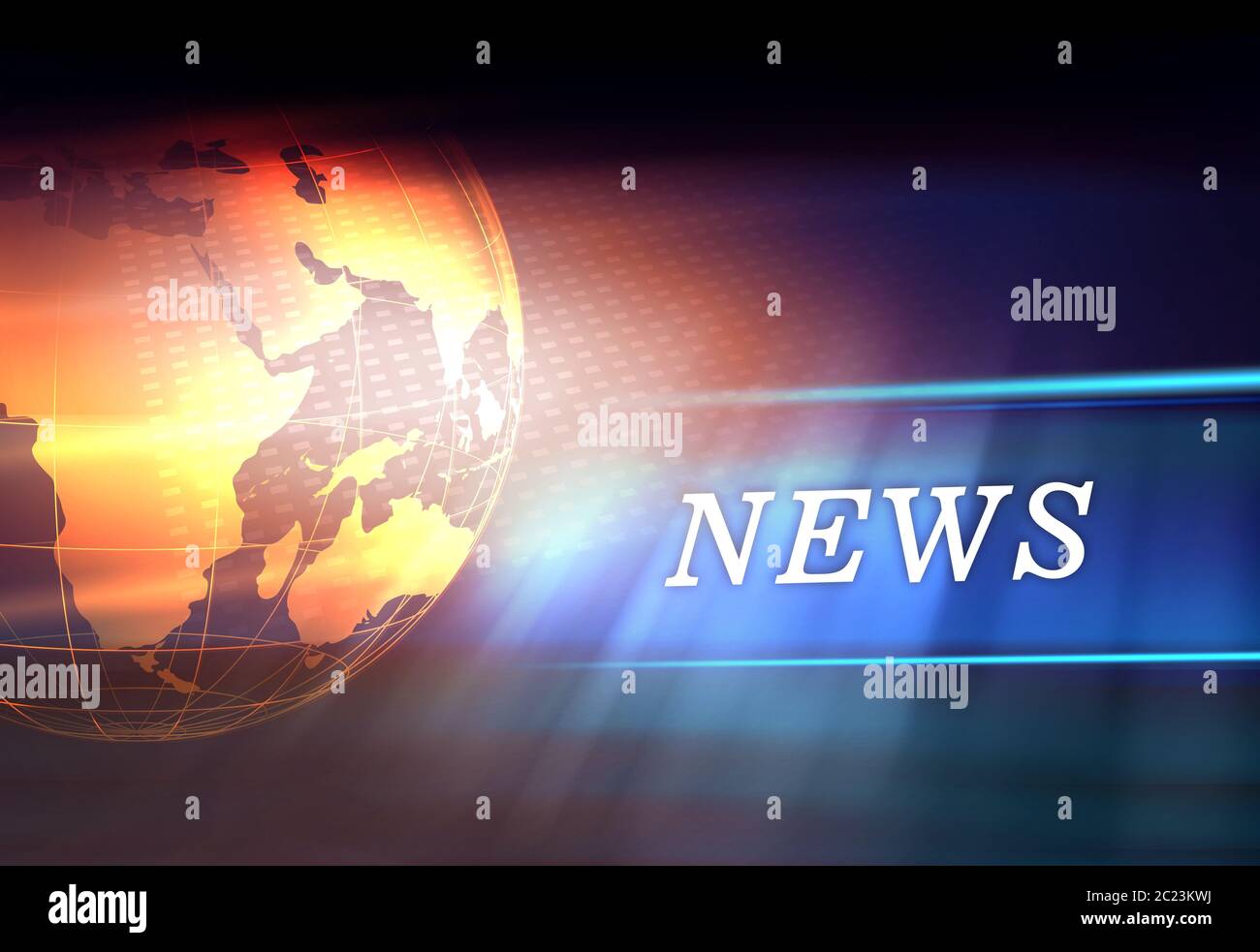 Graphical Digital News Background With Earth Globe on Floor Concept ...