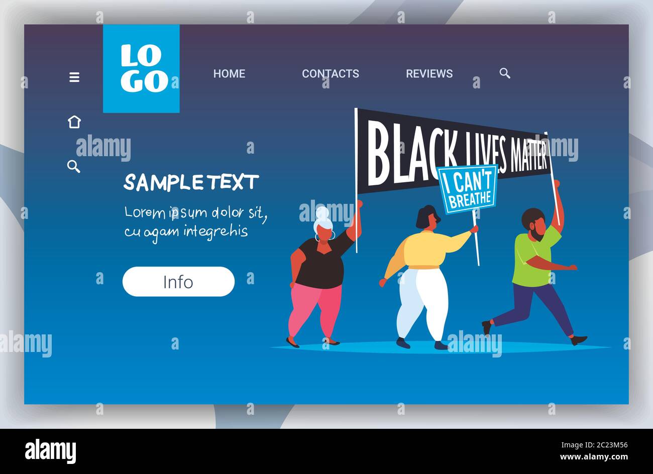 african american protesters with black lives matter banners protesting ...