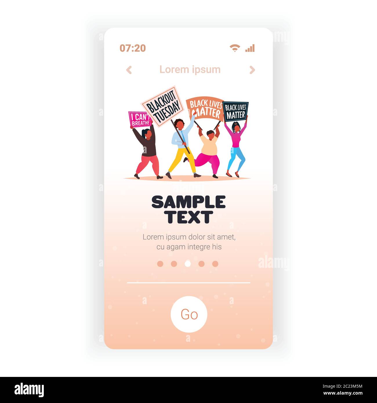 african american protesters with black lives matter banners protesting ...