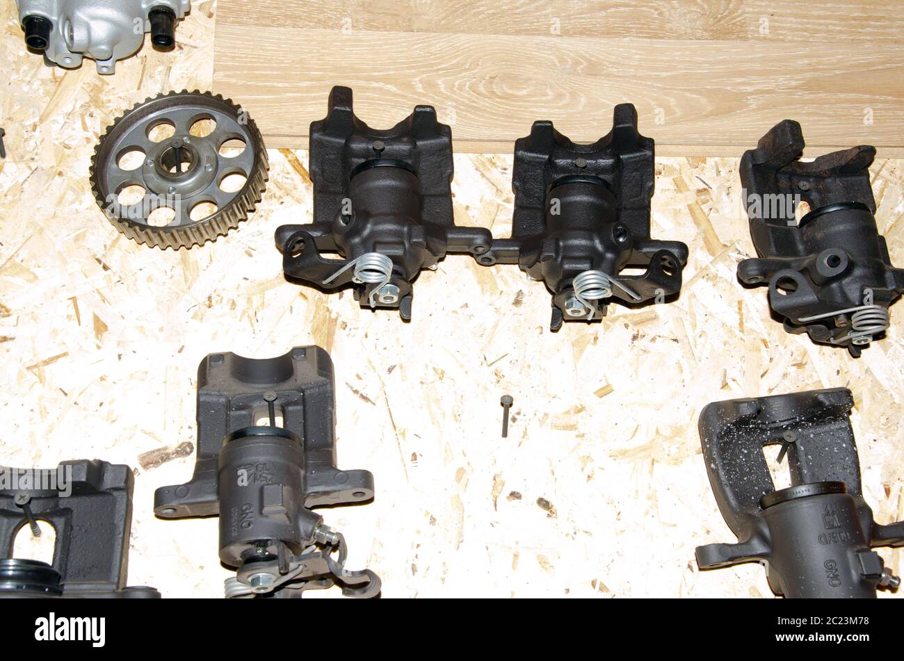 Performance braking system, New Silver racing brake caliper Stock Photo ...