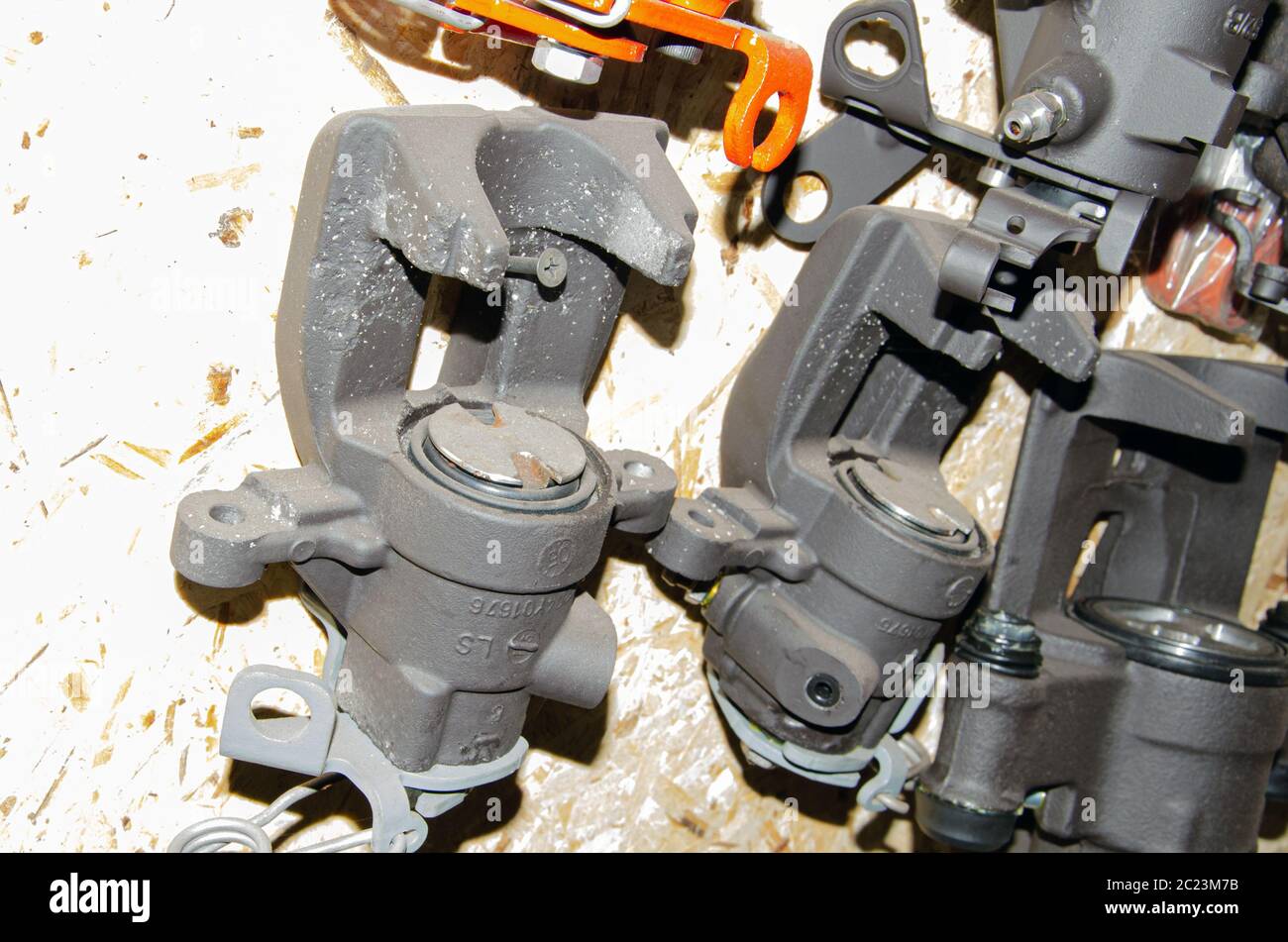 Performance braking system, New Silver racing brake caliper Stock Photo ...