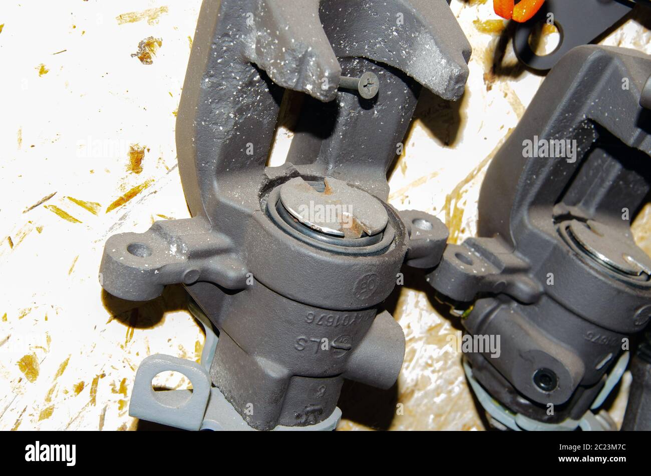 Performance braking system, New Silver racing brake caliper Stock Photo ...
