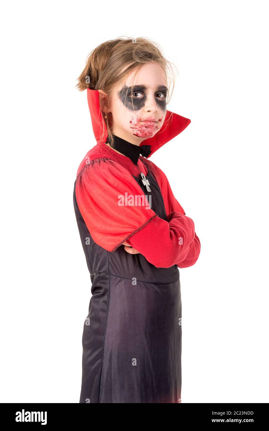 Girl face paint vampire halloween costume hi-res stock photography and ...