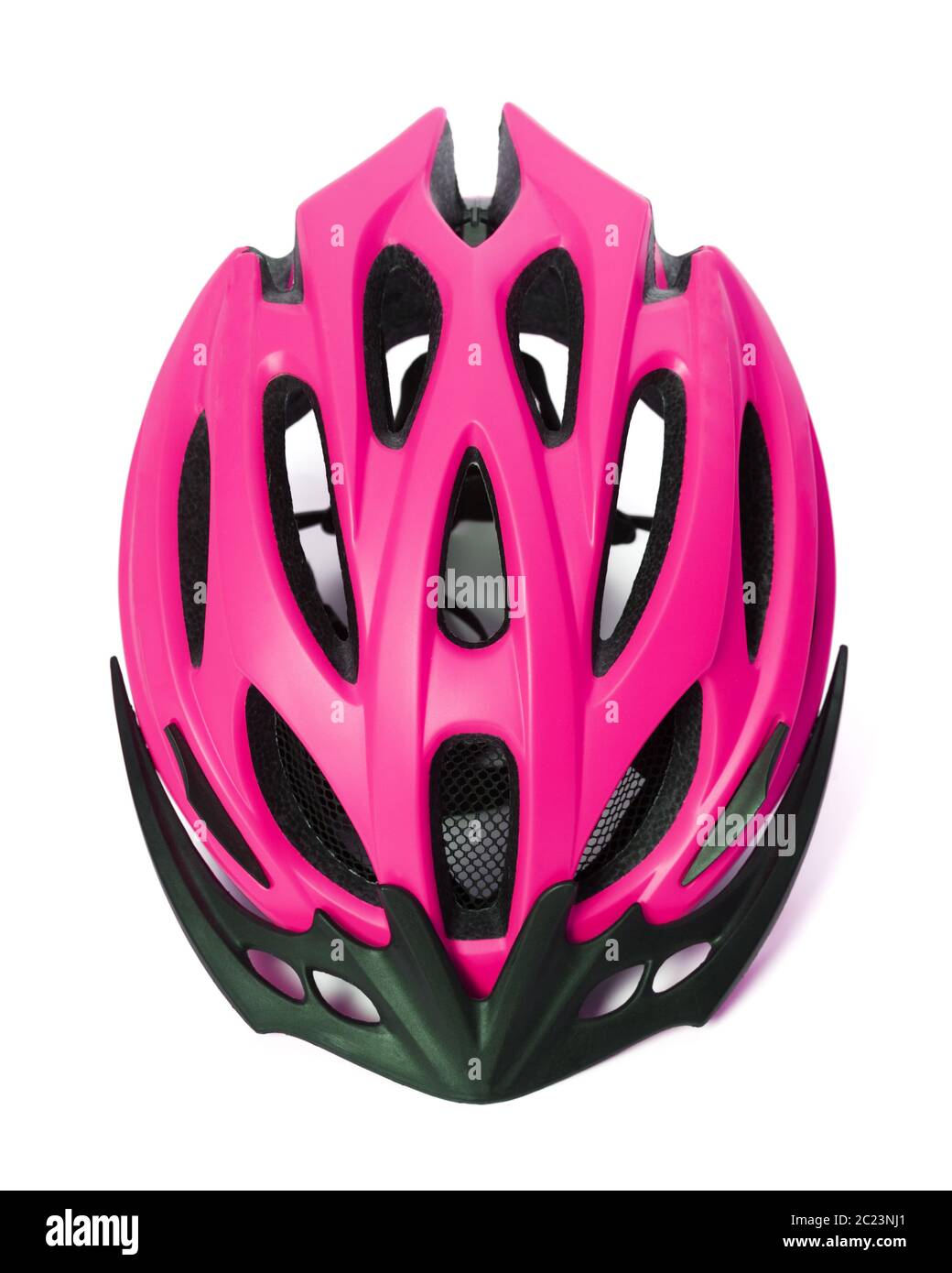 Red bicycle helmet isolated on white background. View from above Stock ...