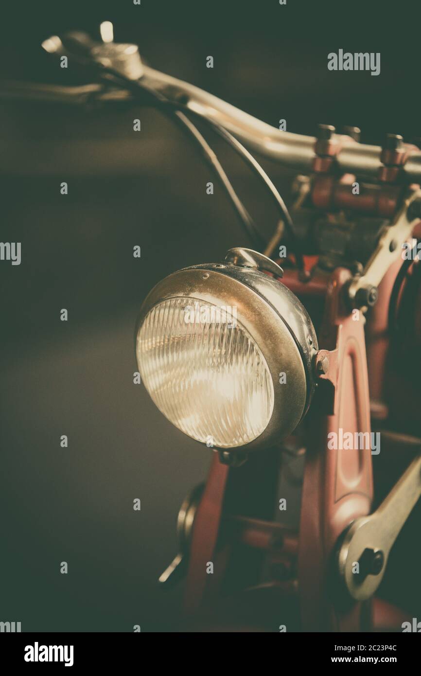 Color image of a vintage motorcycle headlight Stock Photo - Alamy