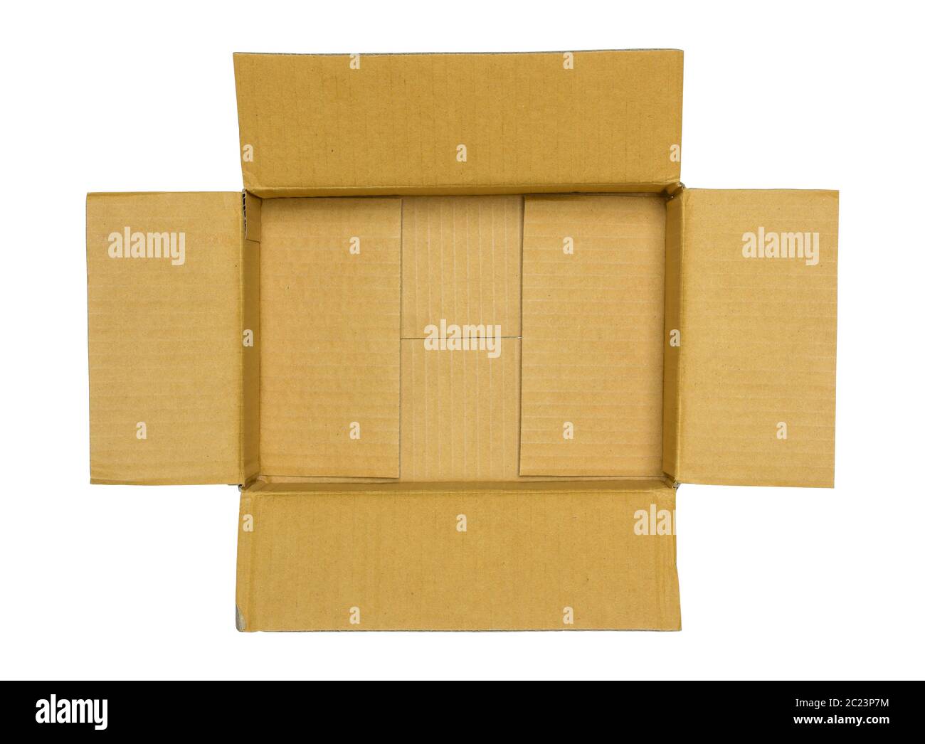 Top view of cardboard box isolated on white with clipping path Stock ...