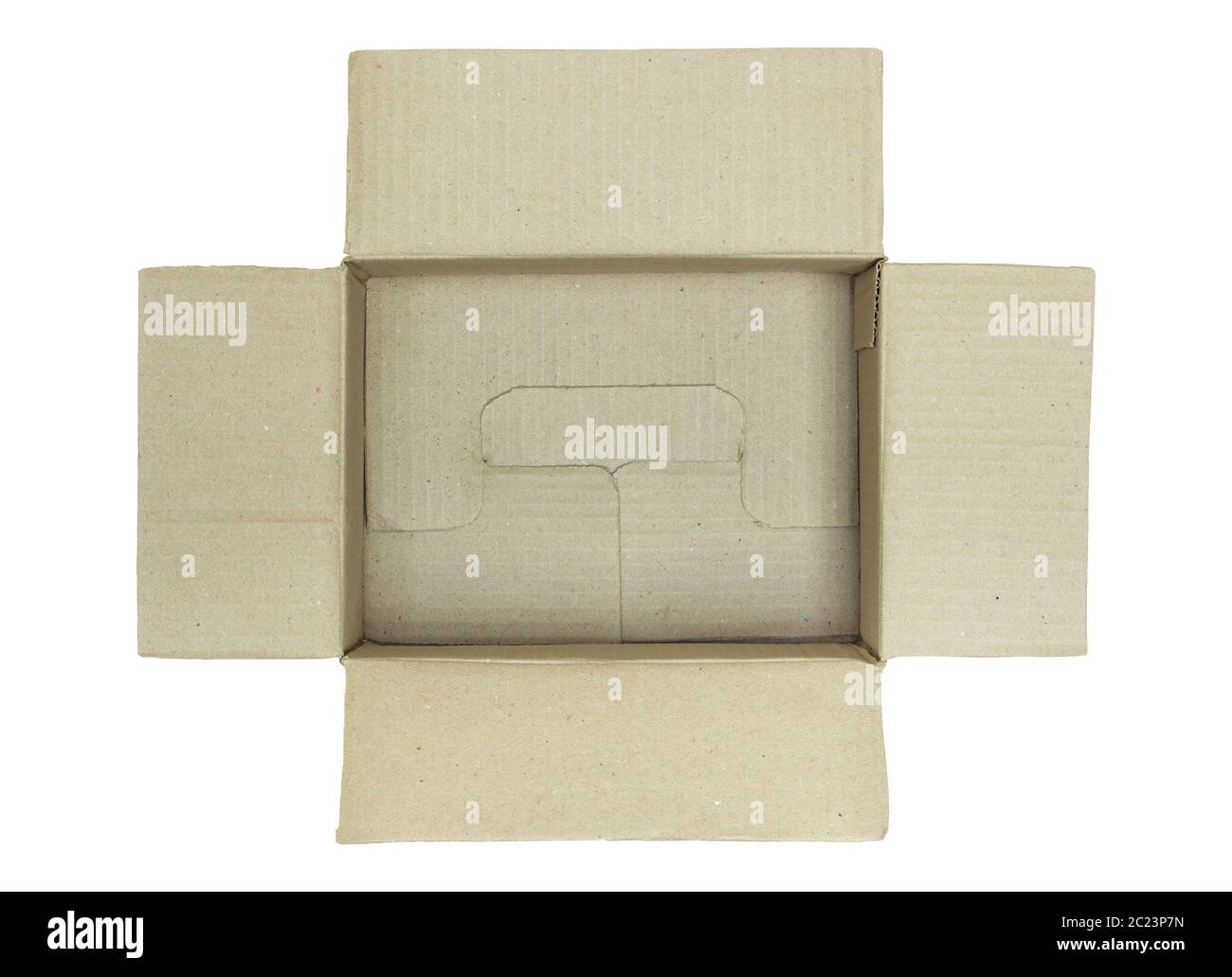 Top view of cardboard box isolated on white with clipping path Stock ...