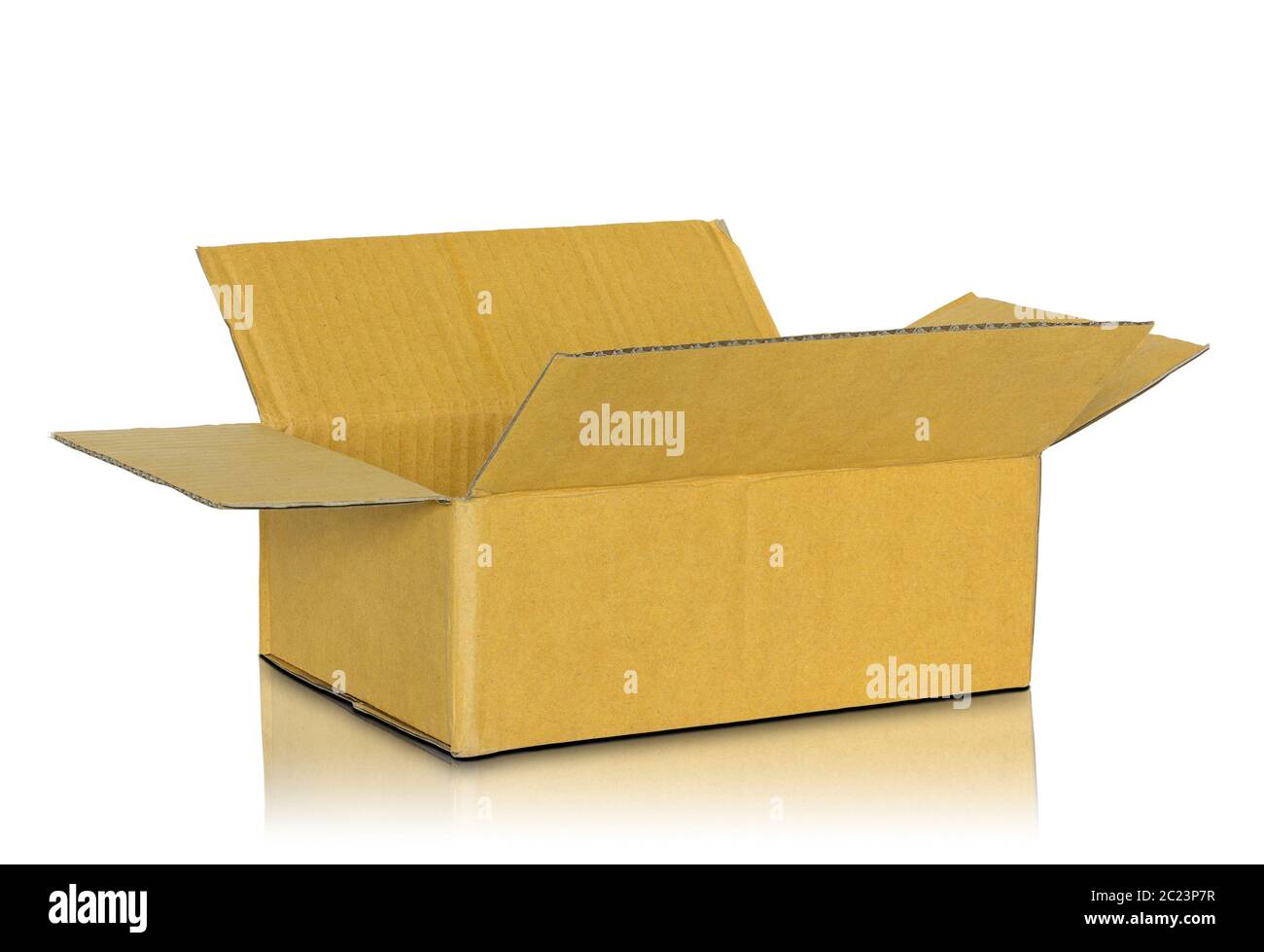 opened cardboard box isolated on white background Stock Photo - Alamy