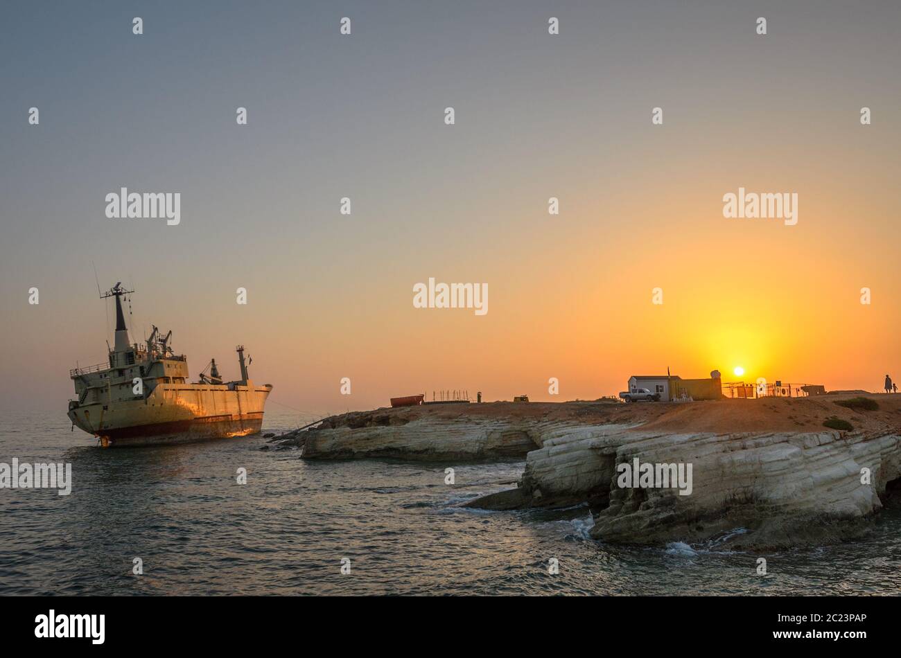 Cargo ship run aground Stock Photo - Alamy
