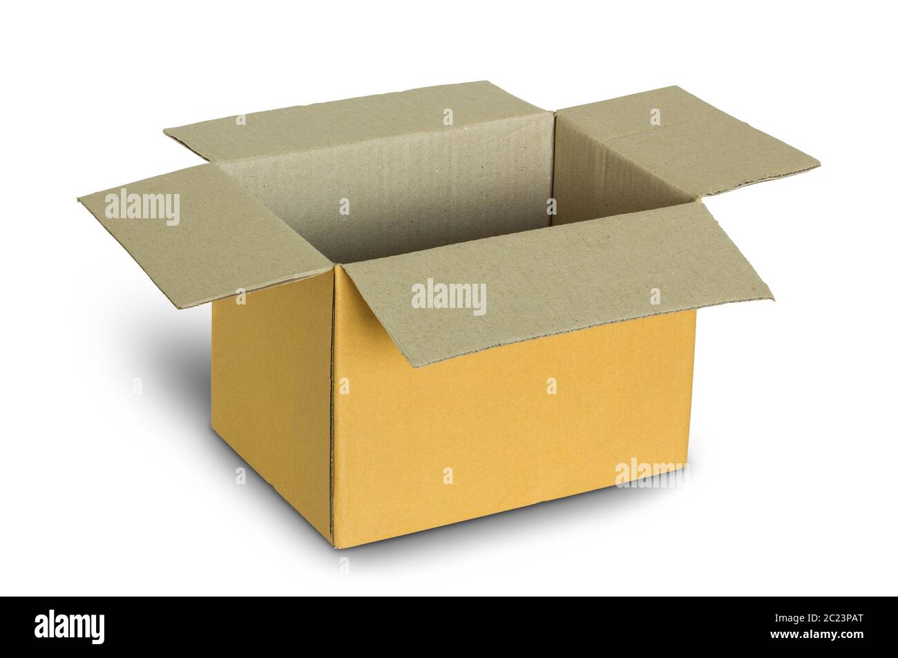 opened cardboard box isolated on white background Stock Photo - Alamy