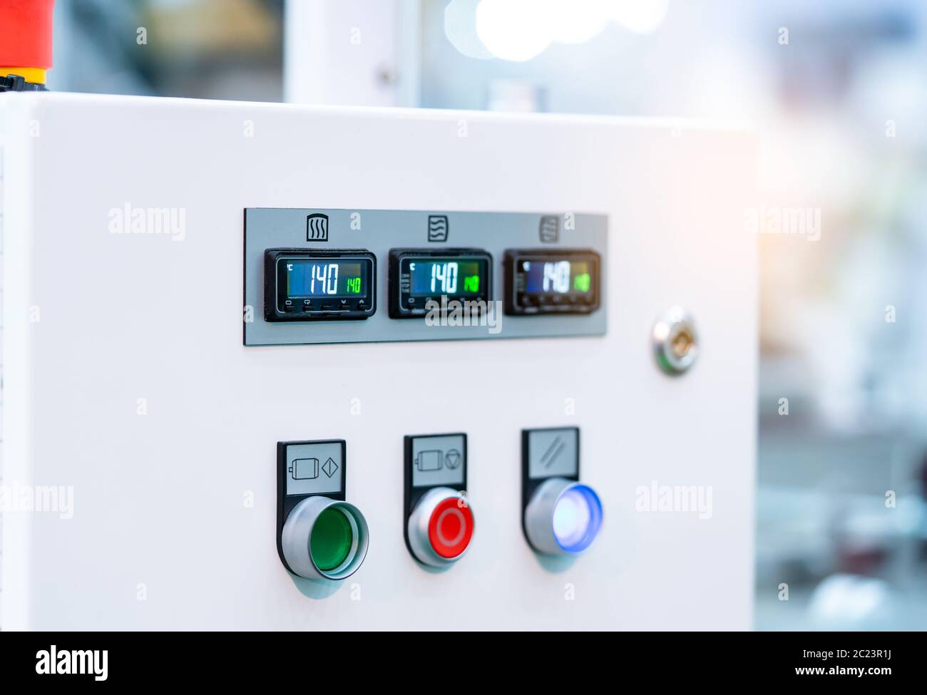 Temperature control panel cabinet contain digital screen display for ...