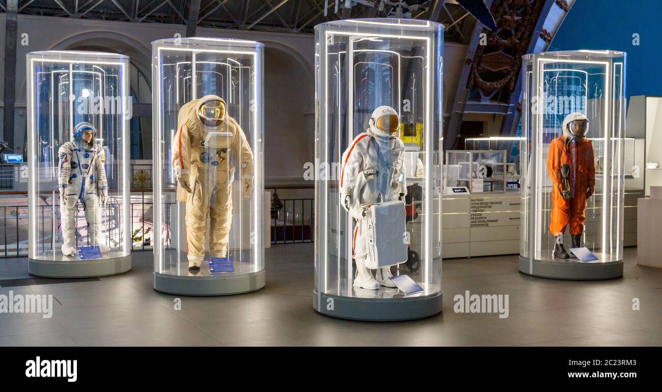 Moscow, Russia - November 28, 2018: Russian astronaut spacesuits in ...