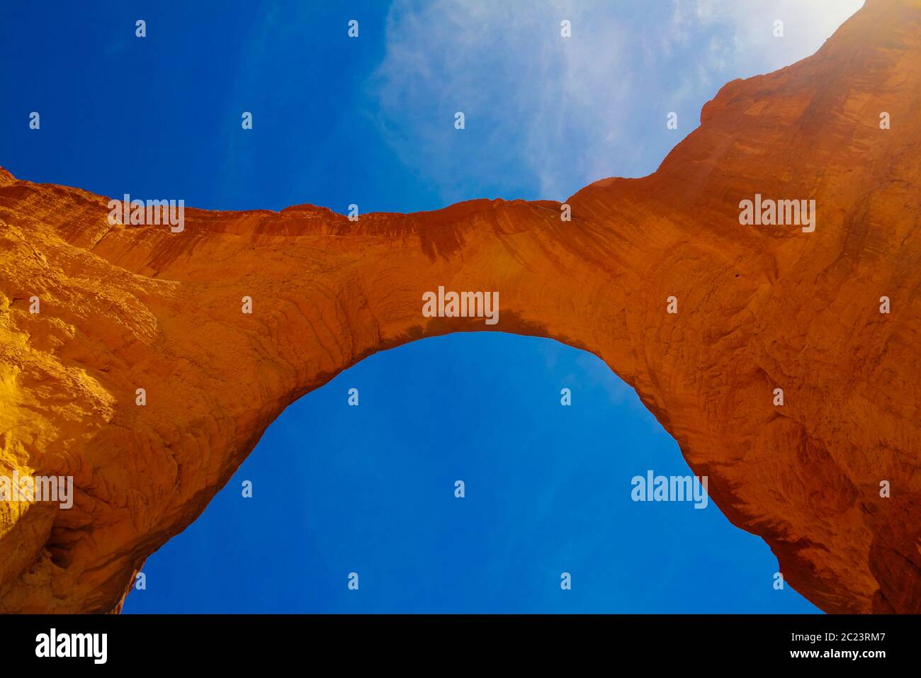bottom up view Abstract Rock formation at plateau Ennedi aka Aloba arch ...