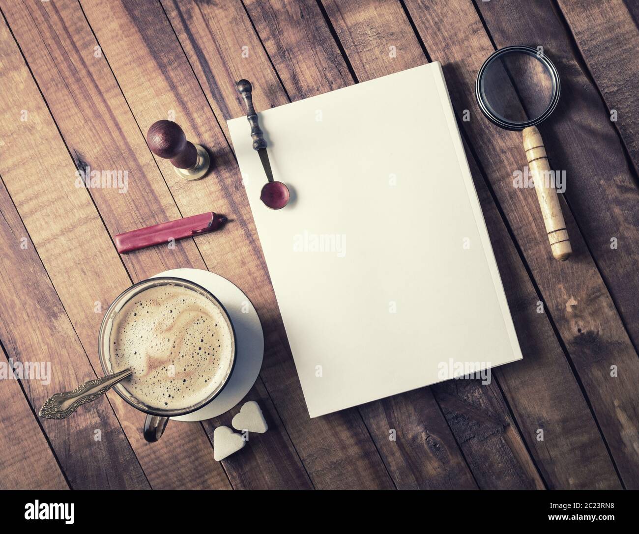Retro stationery set Stock Photo - Alamy