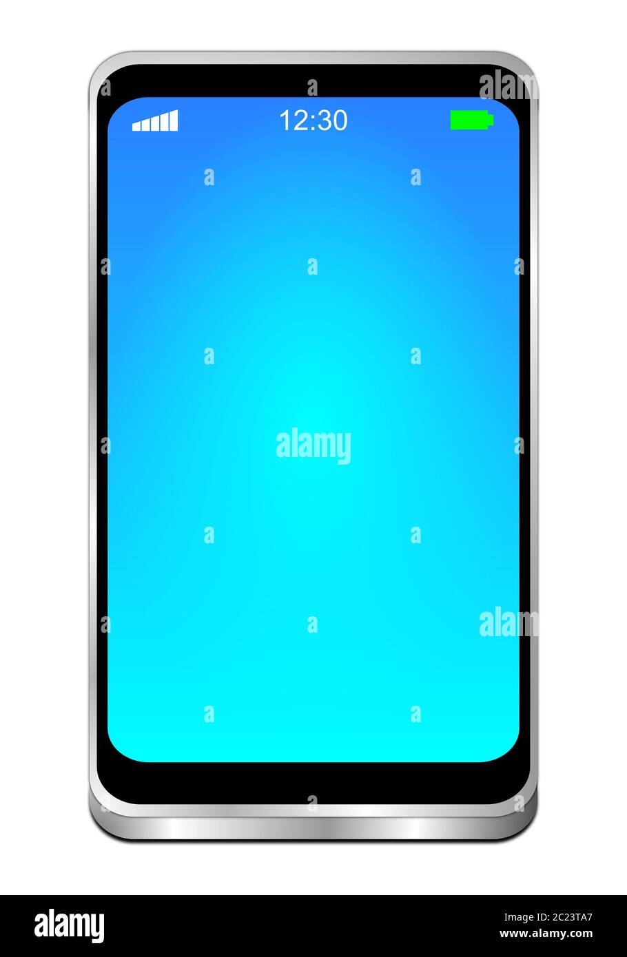 Smartphone with empty blue Screen - 3D illustration Stock Photo - Alamy
