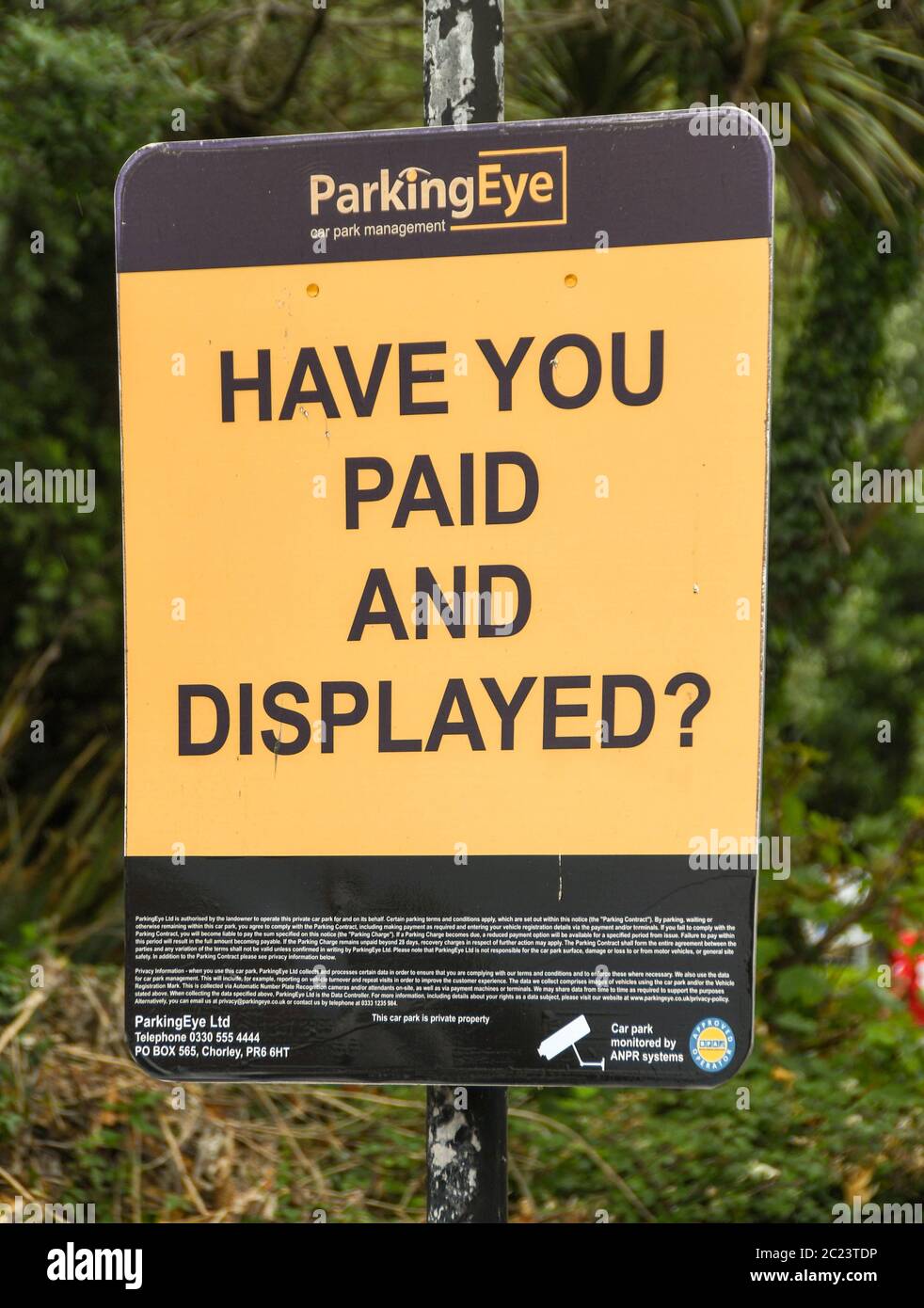 Car parking notice hi-res stock photography and images - Alamy