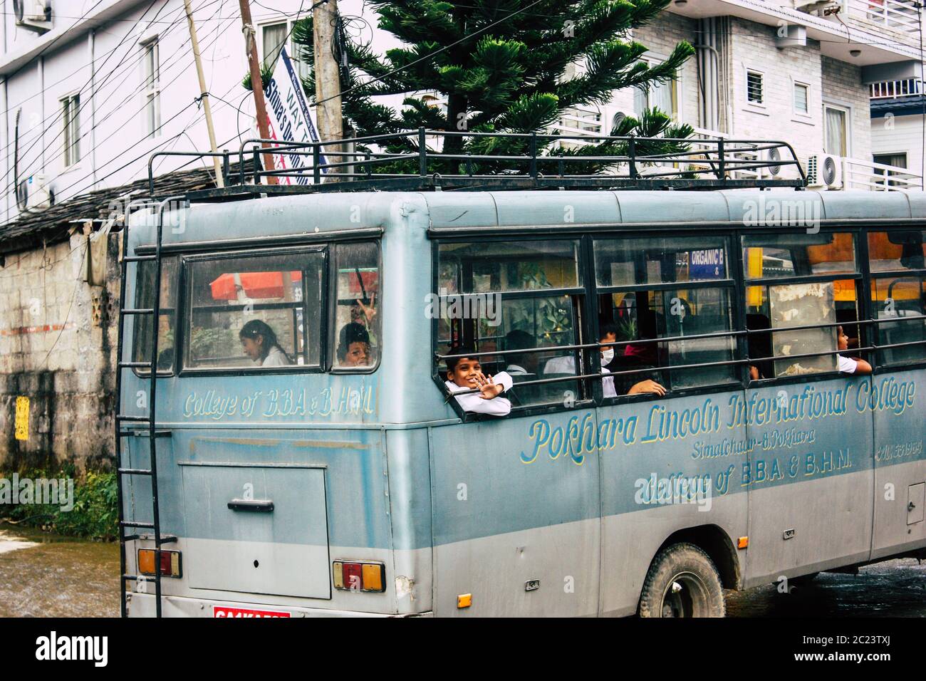 Nepal school bus hi-res stock photography and images - Alamy