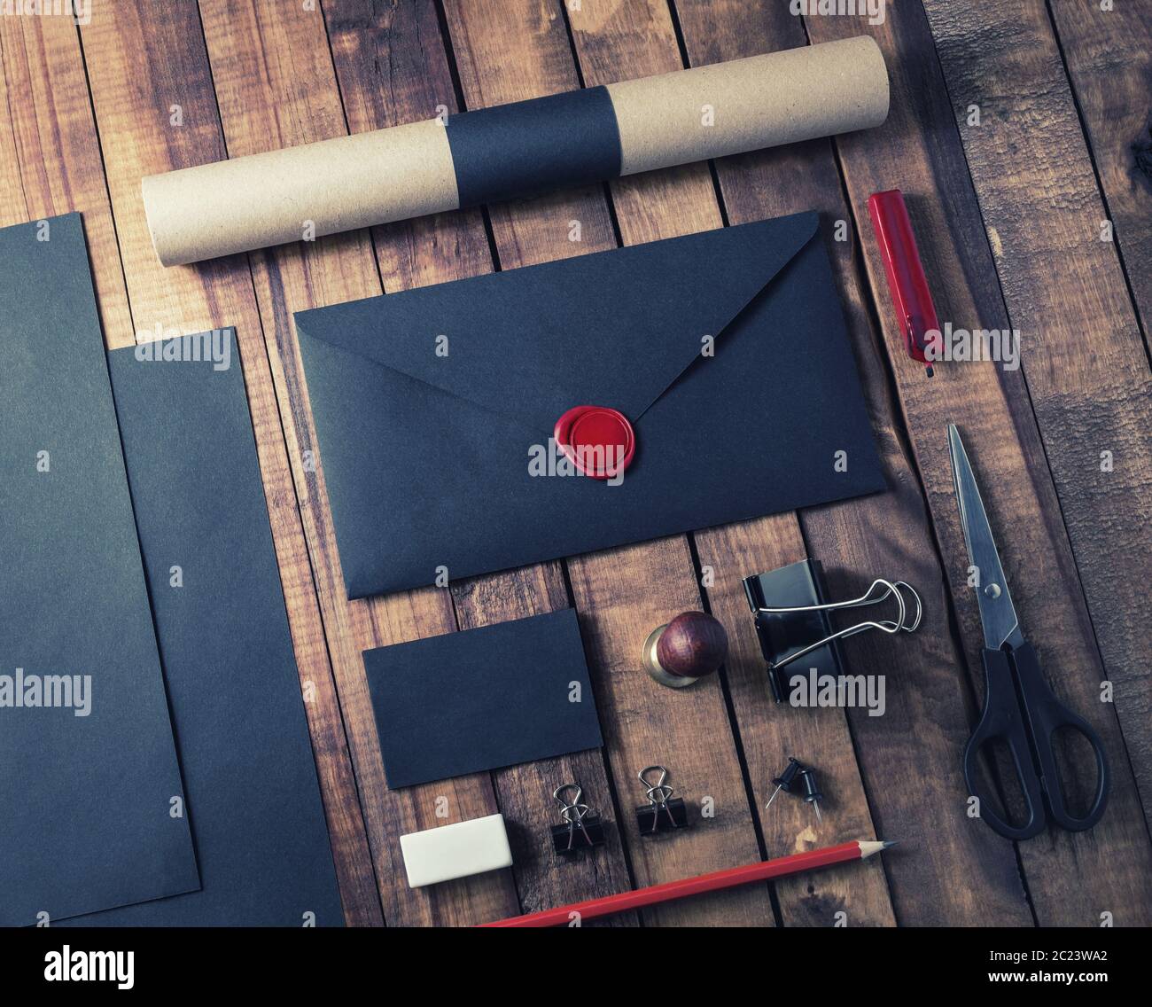 Retro stationery template Stock Photo - Alamy