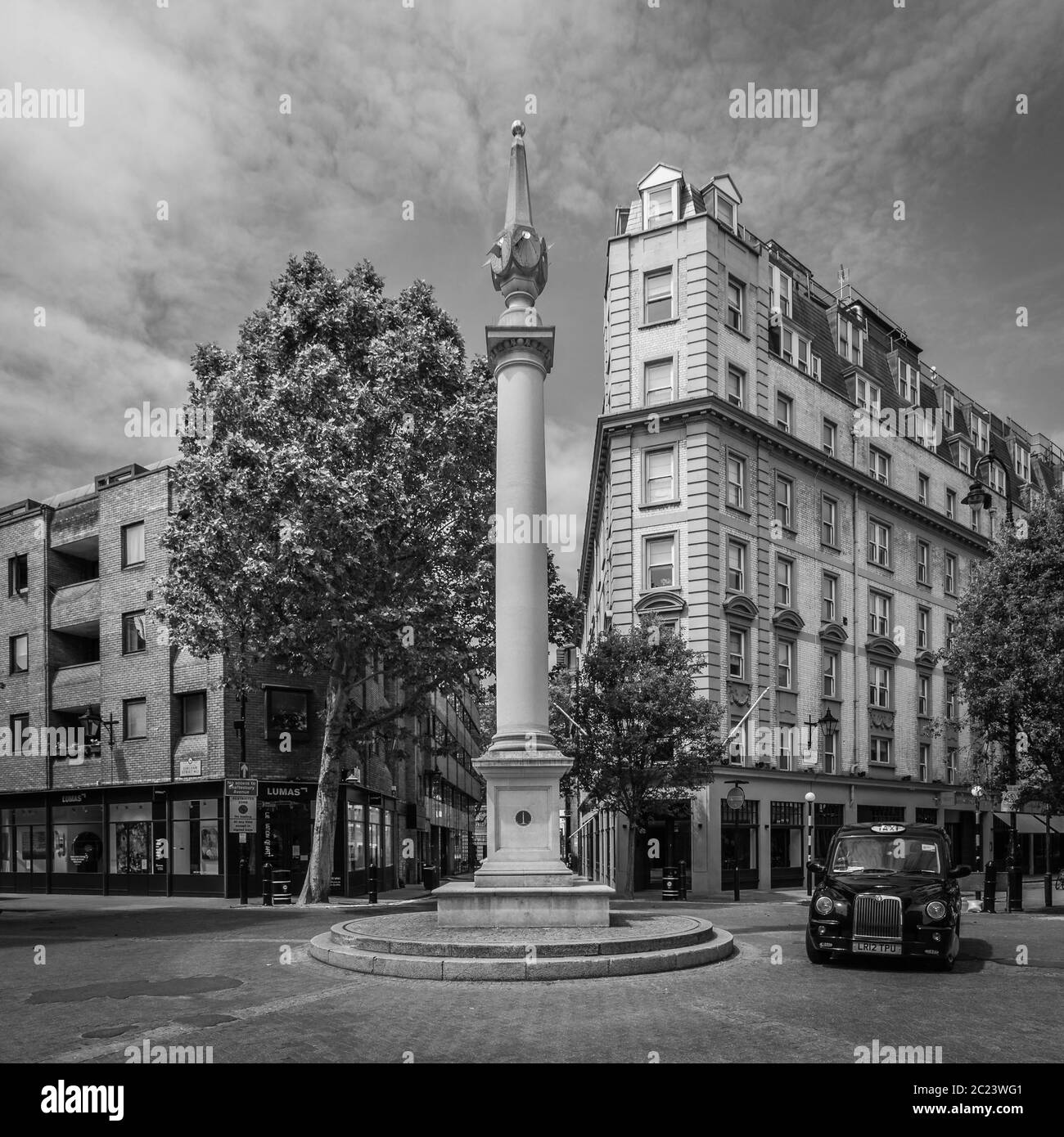 Seven dials monument Black and White Stock Photos & Images - Alamy