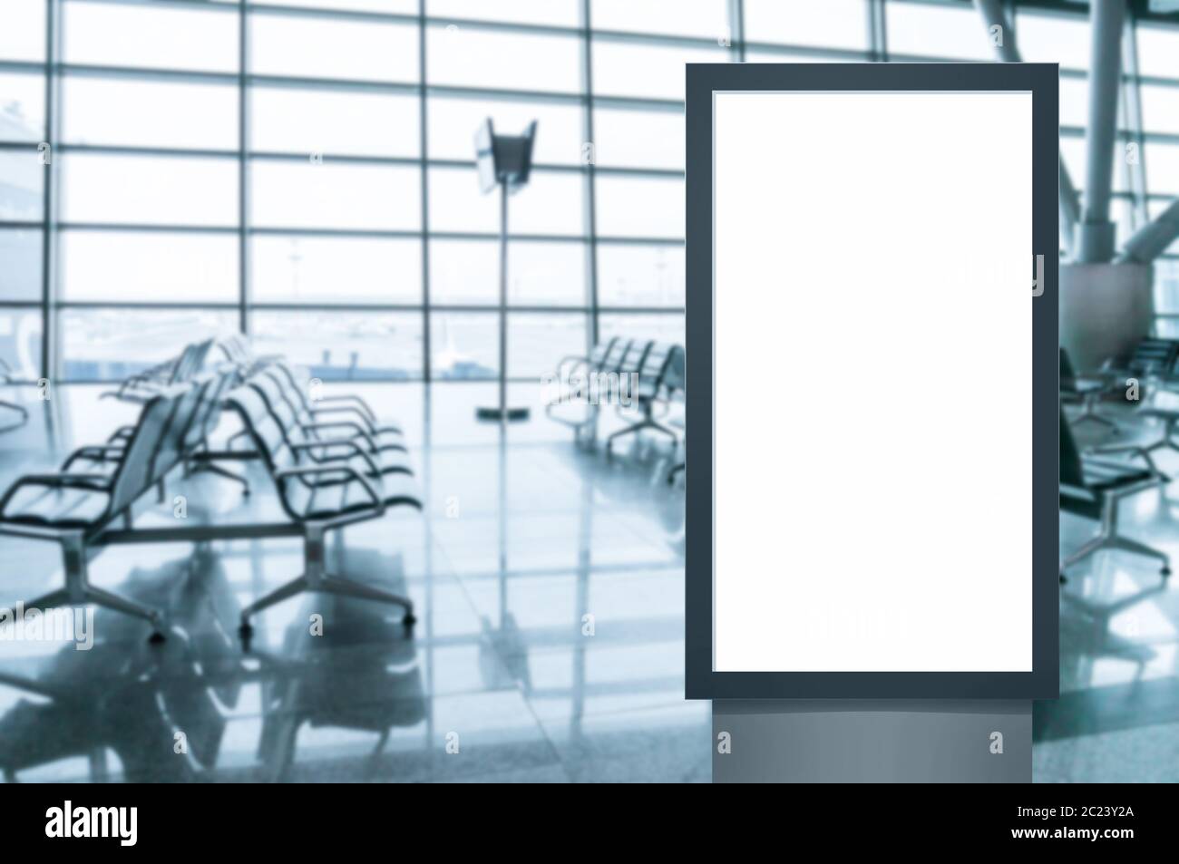 Digital media blank white screen modern panel, signboard for ...
