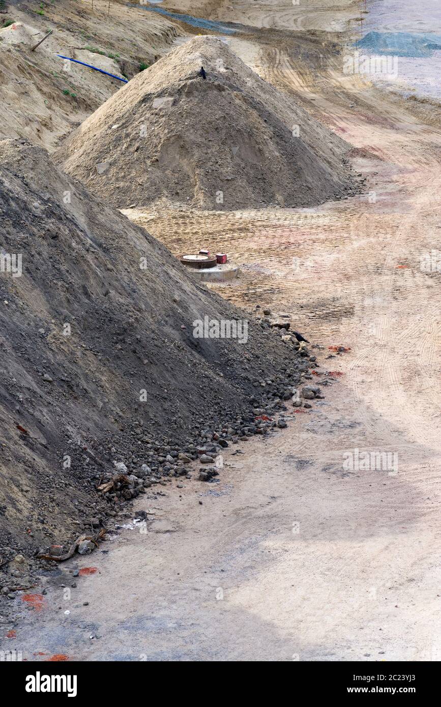 Construction site full of sand Stock Photo - Alamy