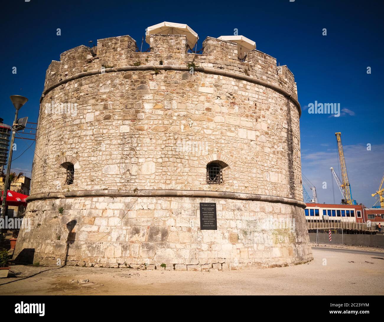 Exterior view to Venetian Tower in Durres , Albania Stock Photo - Alamy