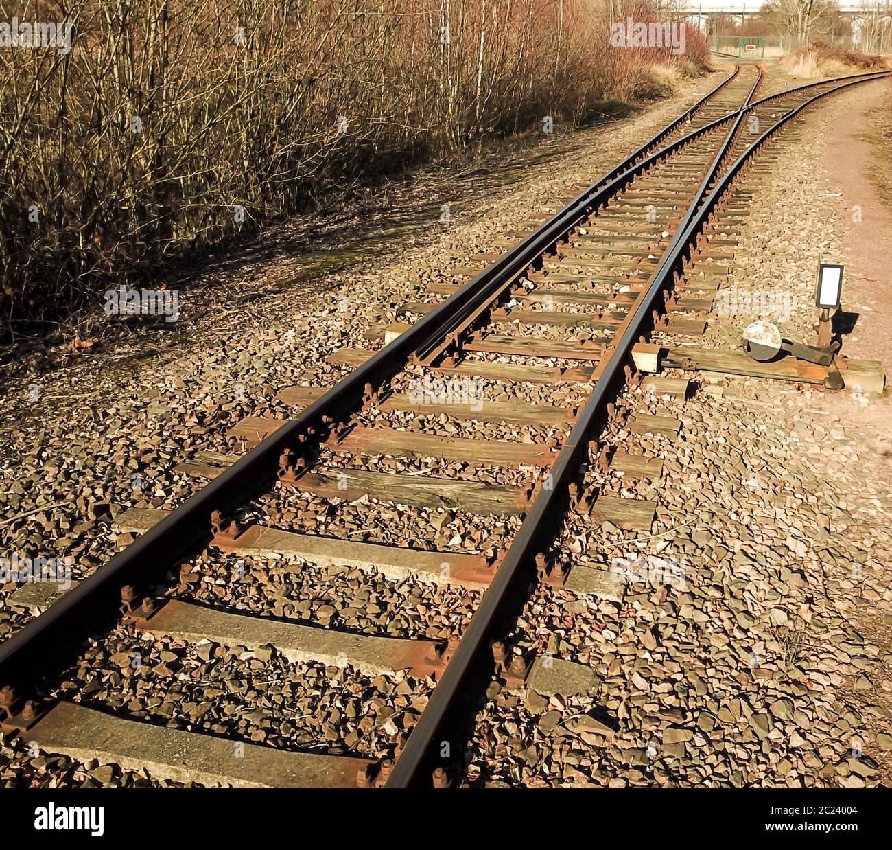 these are details of points, rails and infrastructure Stock Photo - Alamy