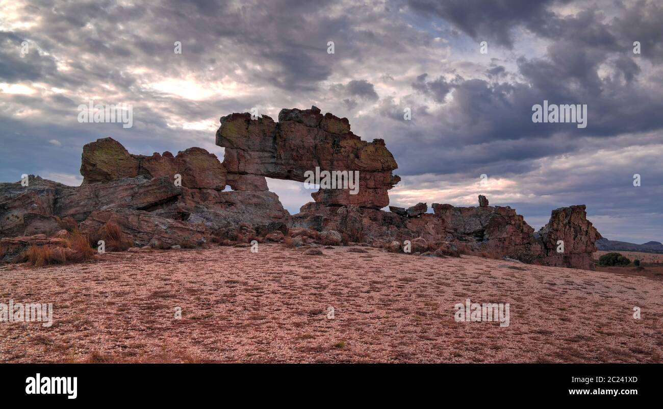 Abstract Rock formation aka window at Isalo national park, Madagascar ...