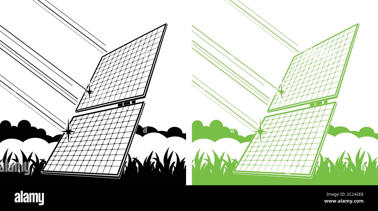 composition of solar panels, alternative energy sources Stock Vector ...