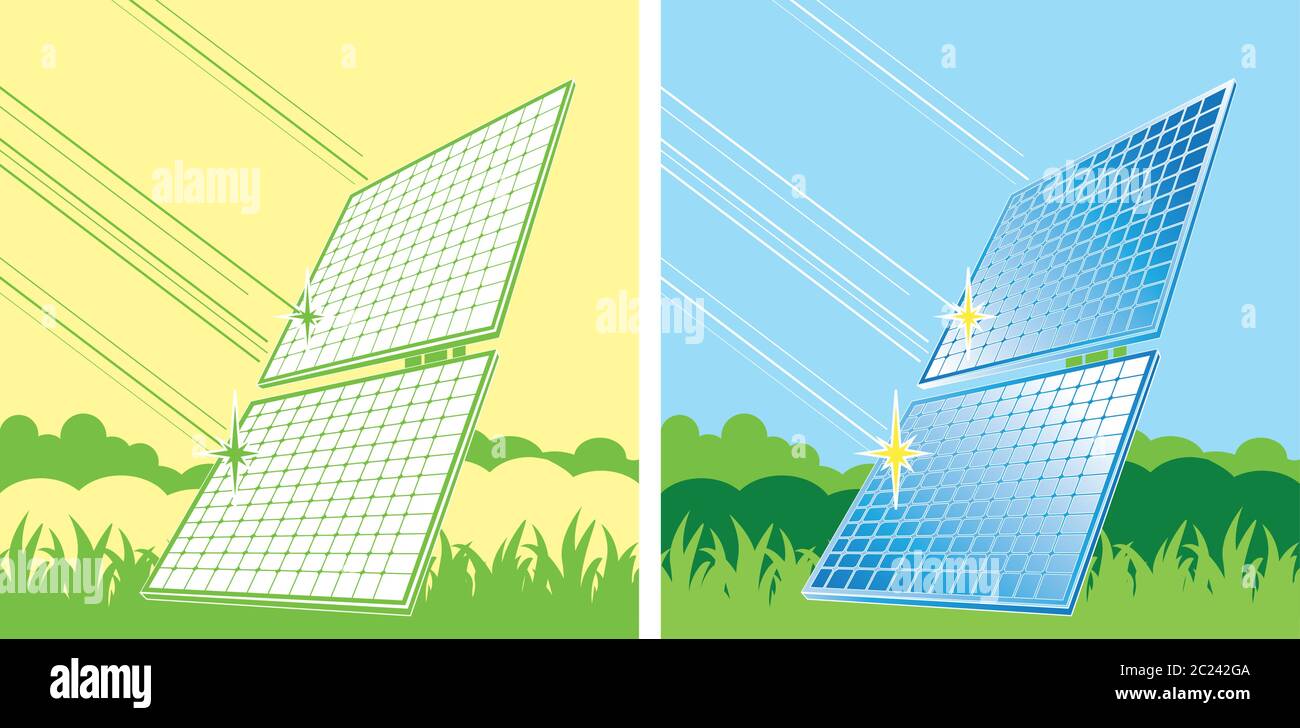 Solar panels view Stock Vector Images - Alamy