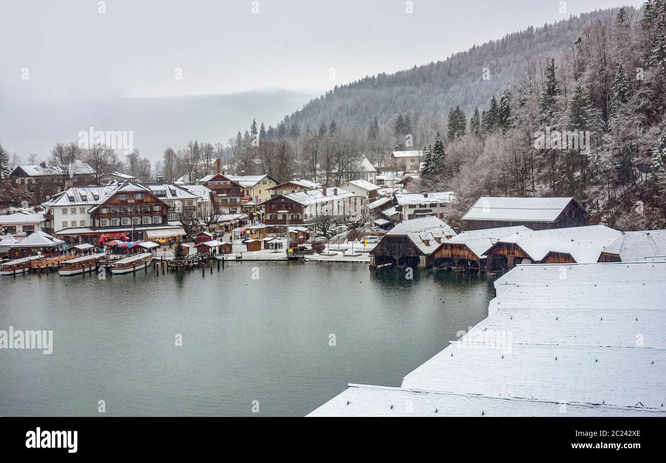 Scenery around Schoenau am Koenigssee in Bavaria at winter time Stock ...