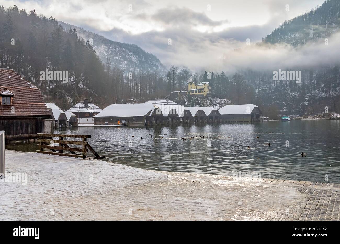 Scenery around Schoenau am Koenigssee in Bavaria at winter time Stock ...