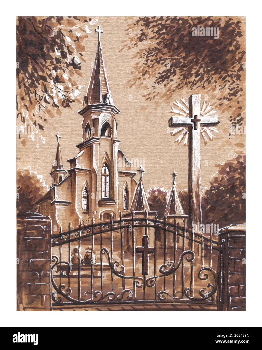 Typical Catholic Church building in Gothic style. Picture made by ...