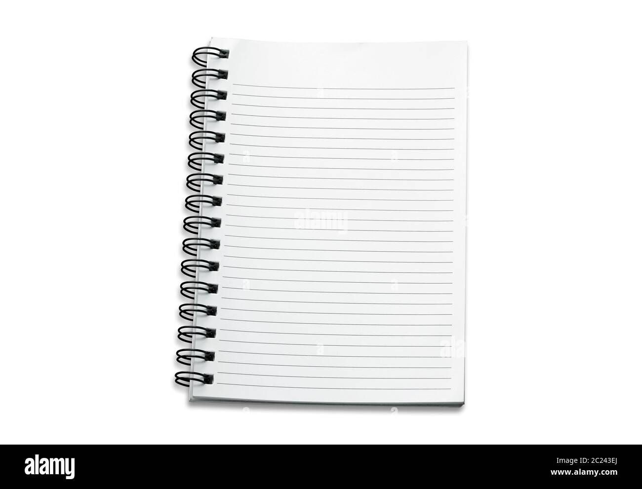 blank spiral notebook isolated on white background Stock Photo - Alamy