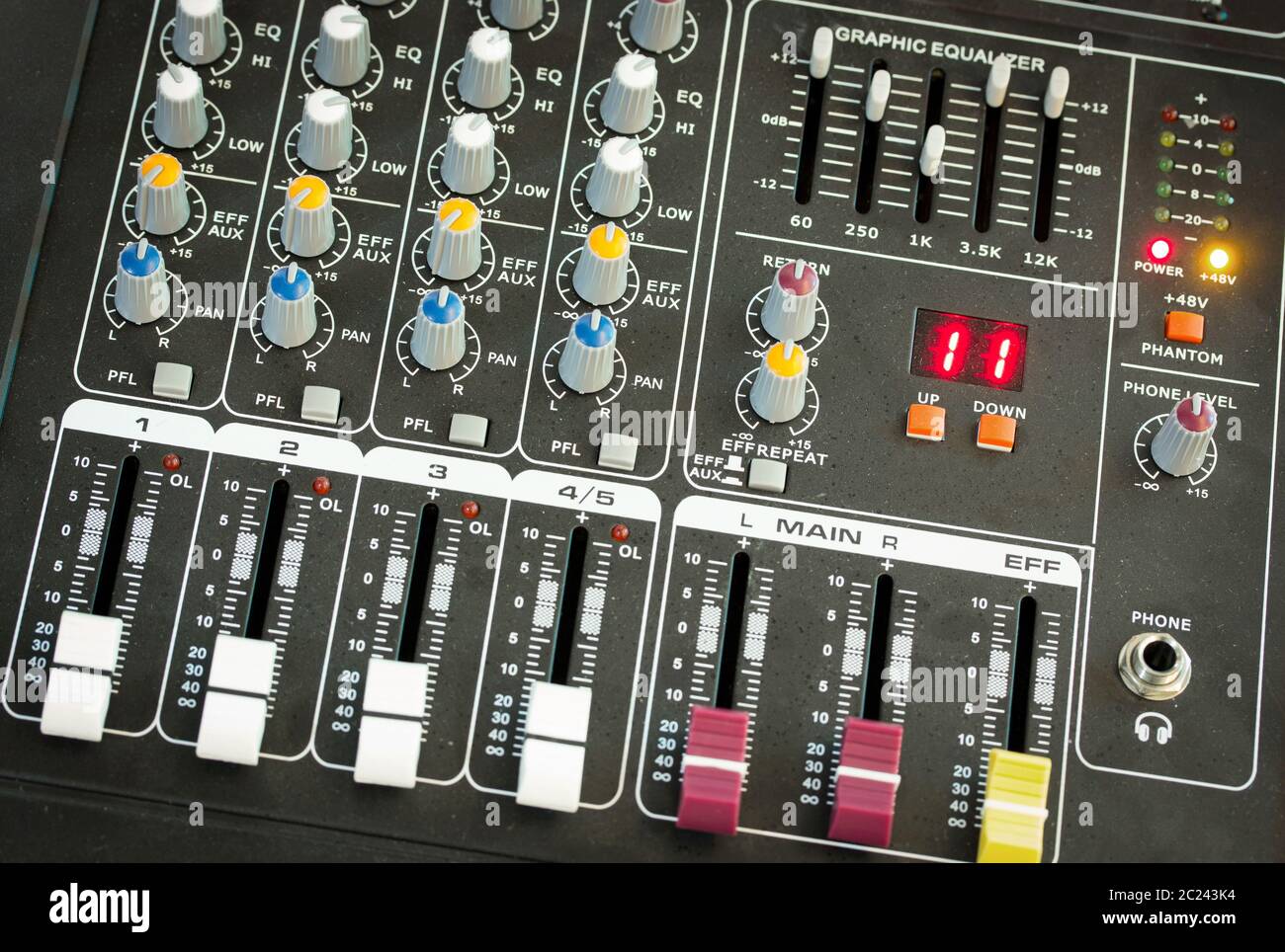 sound music mixer control panel Stock Photo - Alamy