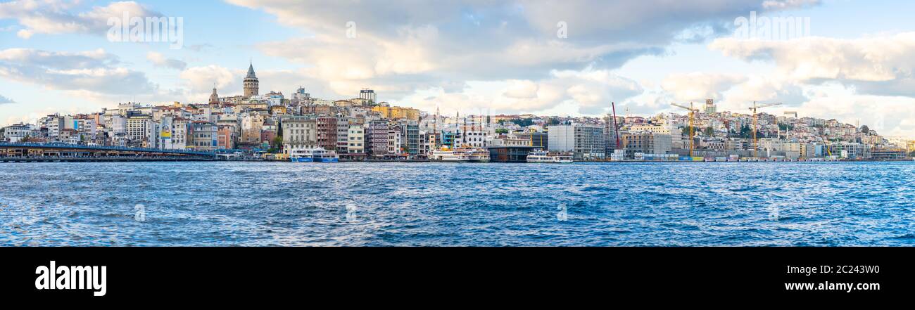 Panorama view of Istanbul city skyline in Istanbul city, Turkey Stock ...
