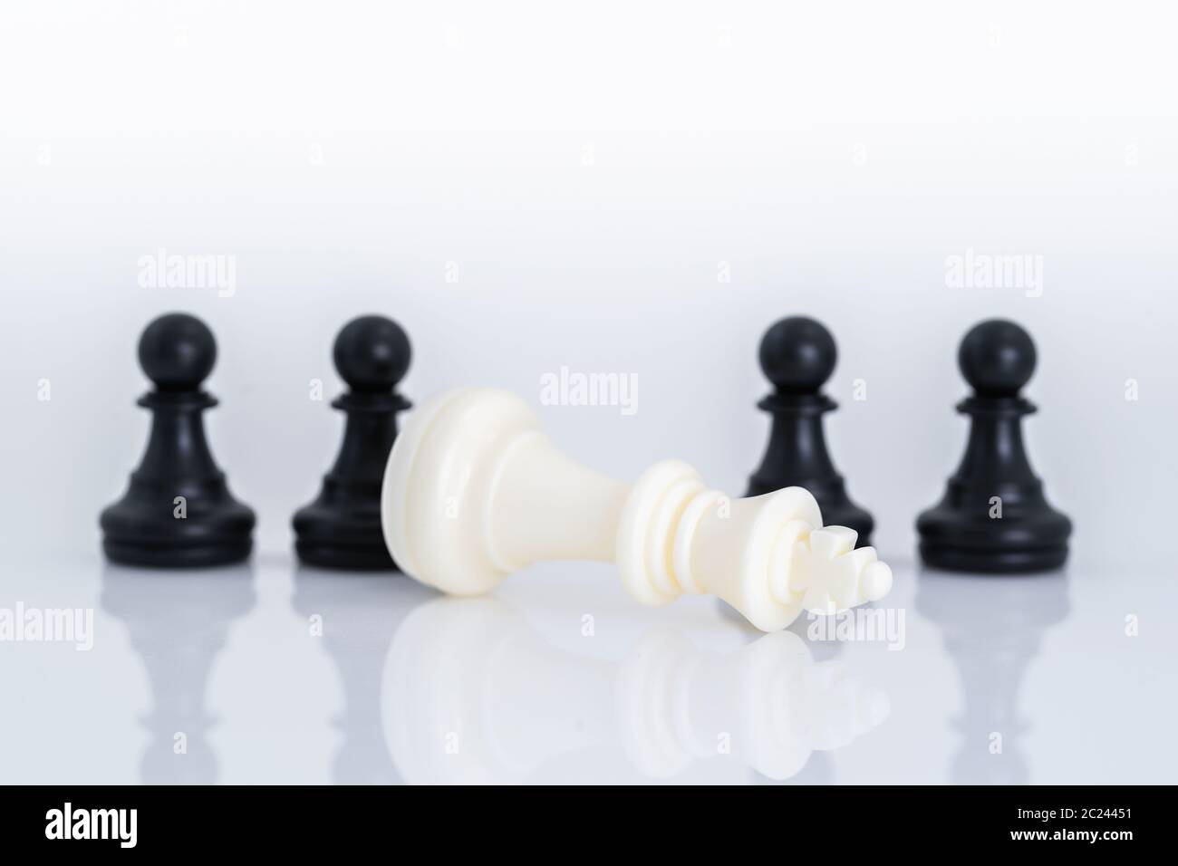 Closeup black and white chess pieces on chessboard, Set of chess ...
