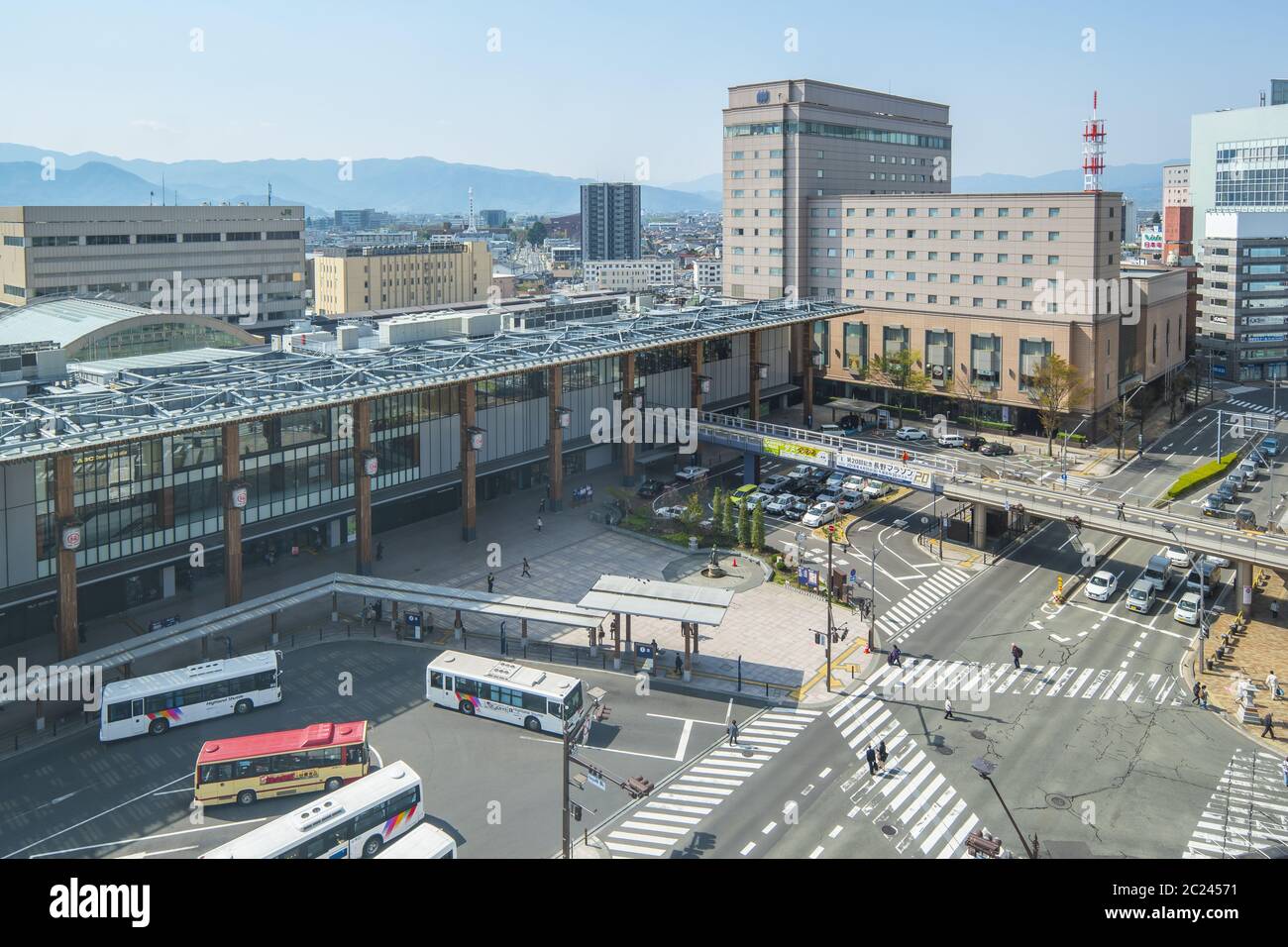 Nagano Station with city traffic in nNagano, Japan Stock Photo - Alamy