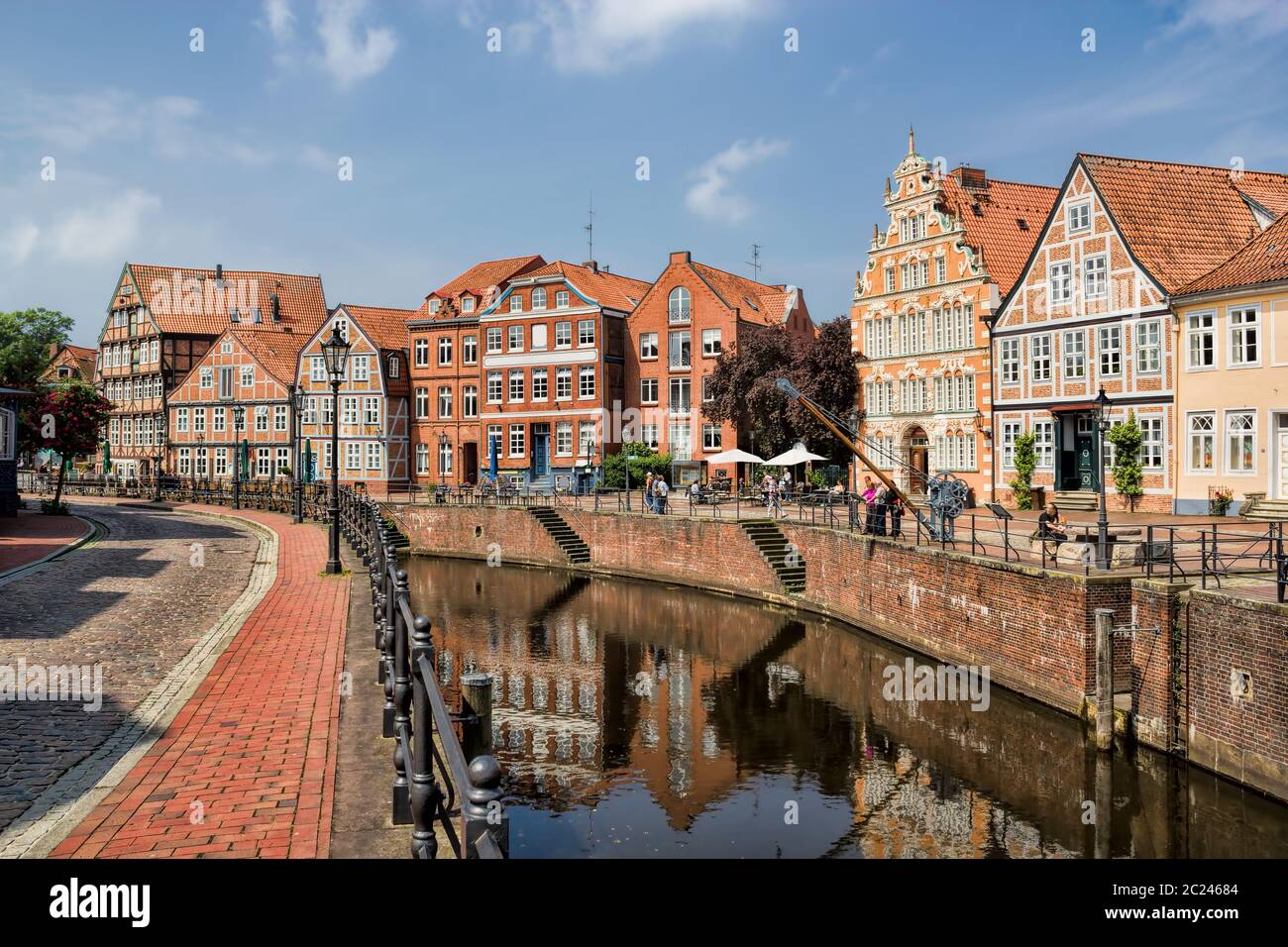 Panorama at the old Hanse harbour of Stade, Germany Stock Photo - Alamy