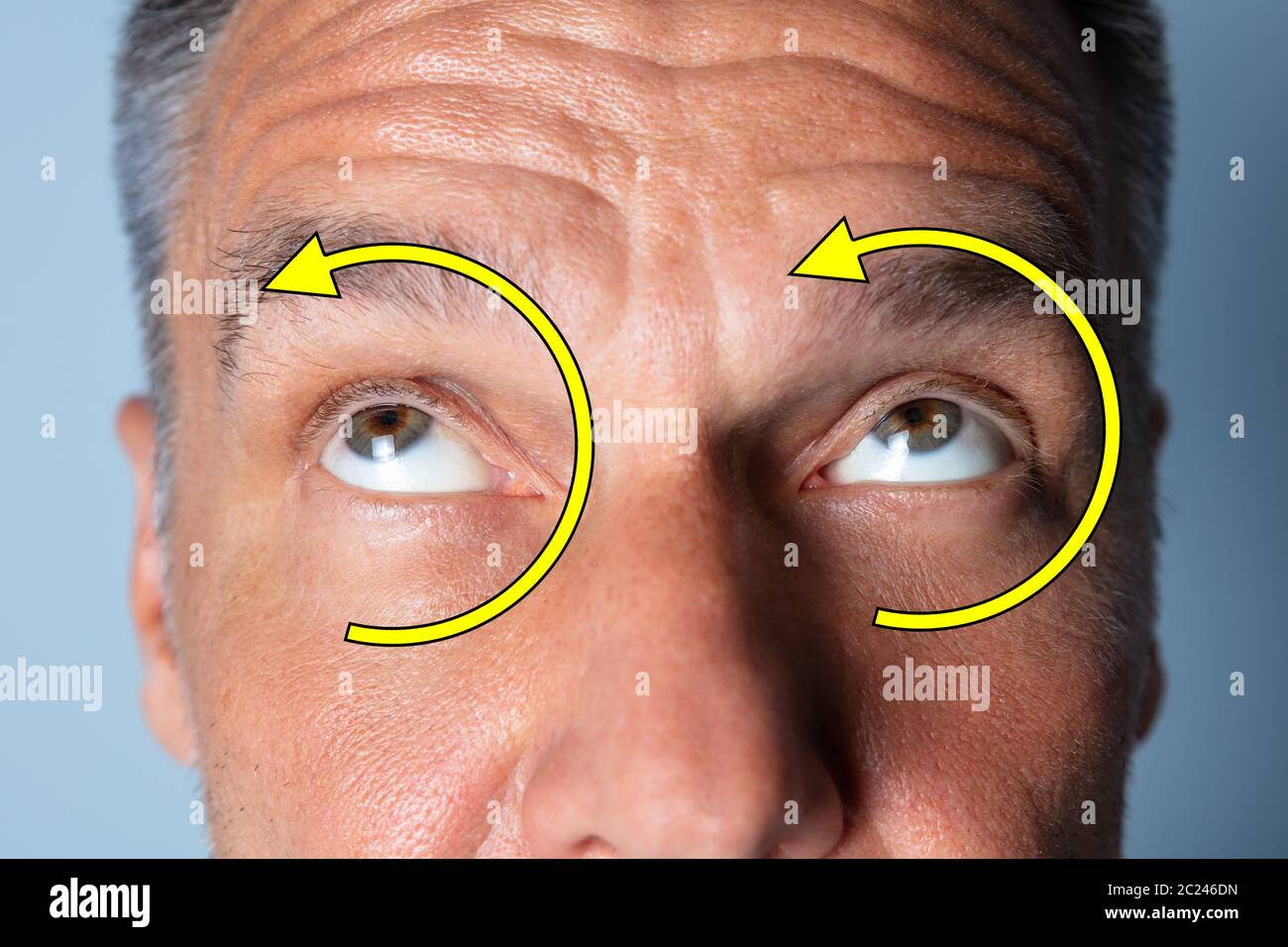 Man Doing Shifting Eye Exercise To Improve Vision Stock Photo - Alamy