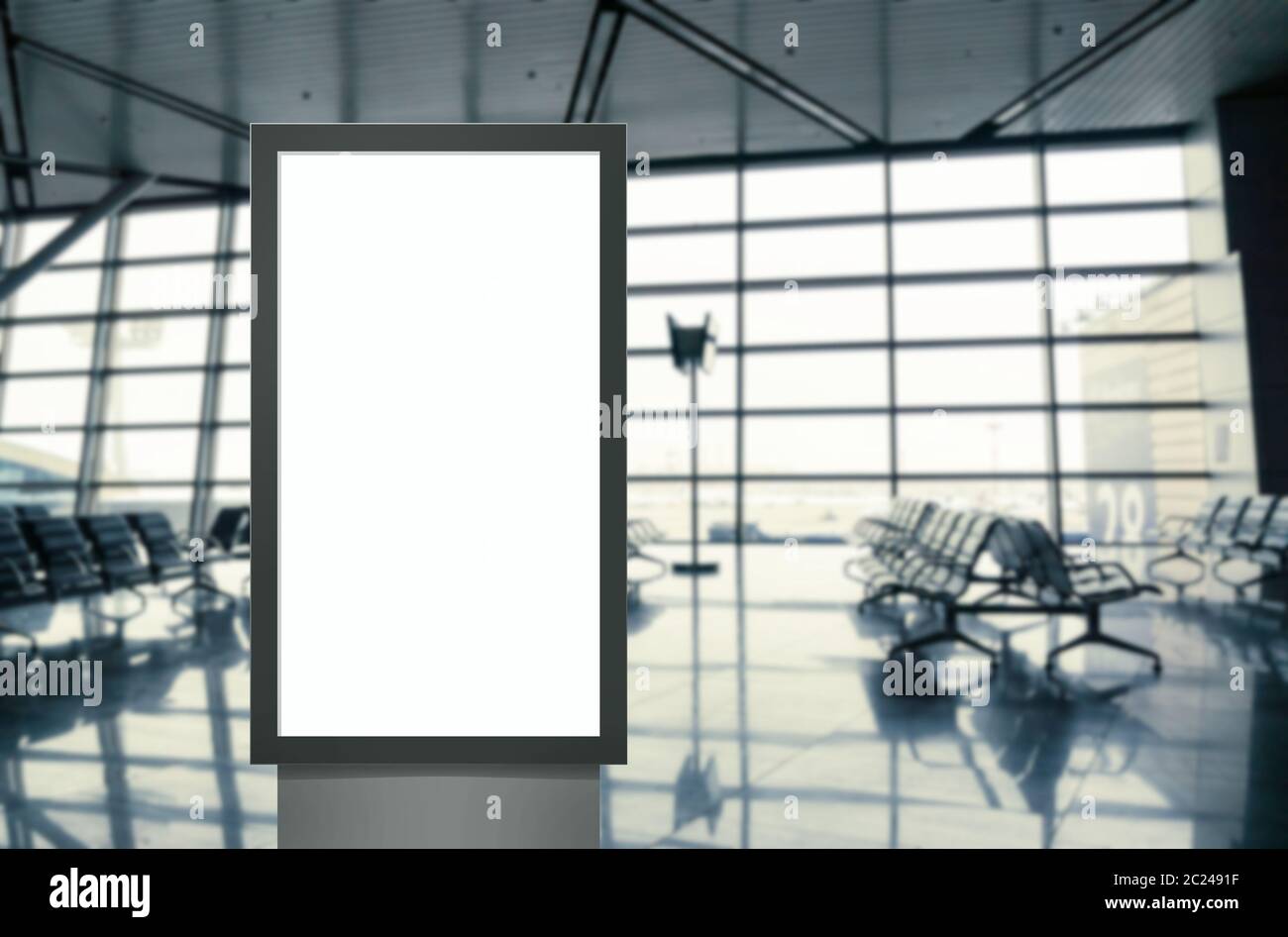 Digital media blank white screen modern panel, signboard for ...
